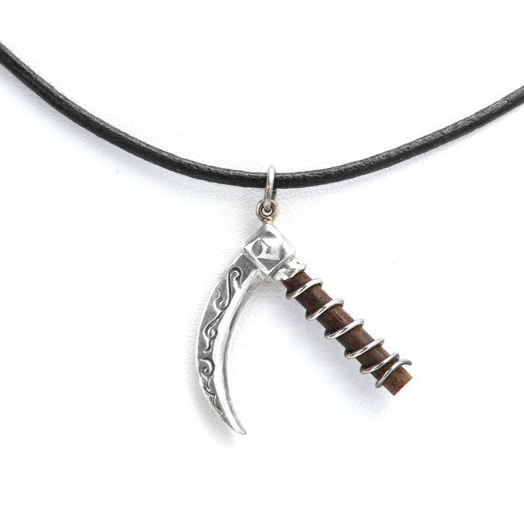 Jewelry | Gothic Pendant Sickle Sterling Silver And Real Wood Sickle ...